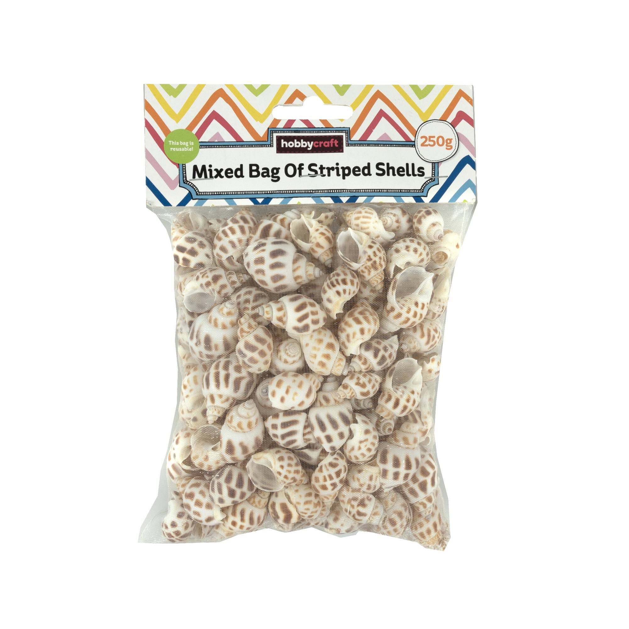Mixed Bag of Striped Shells 250g | Hobbycraft