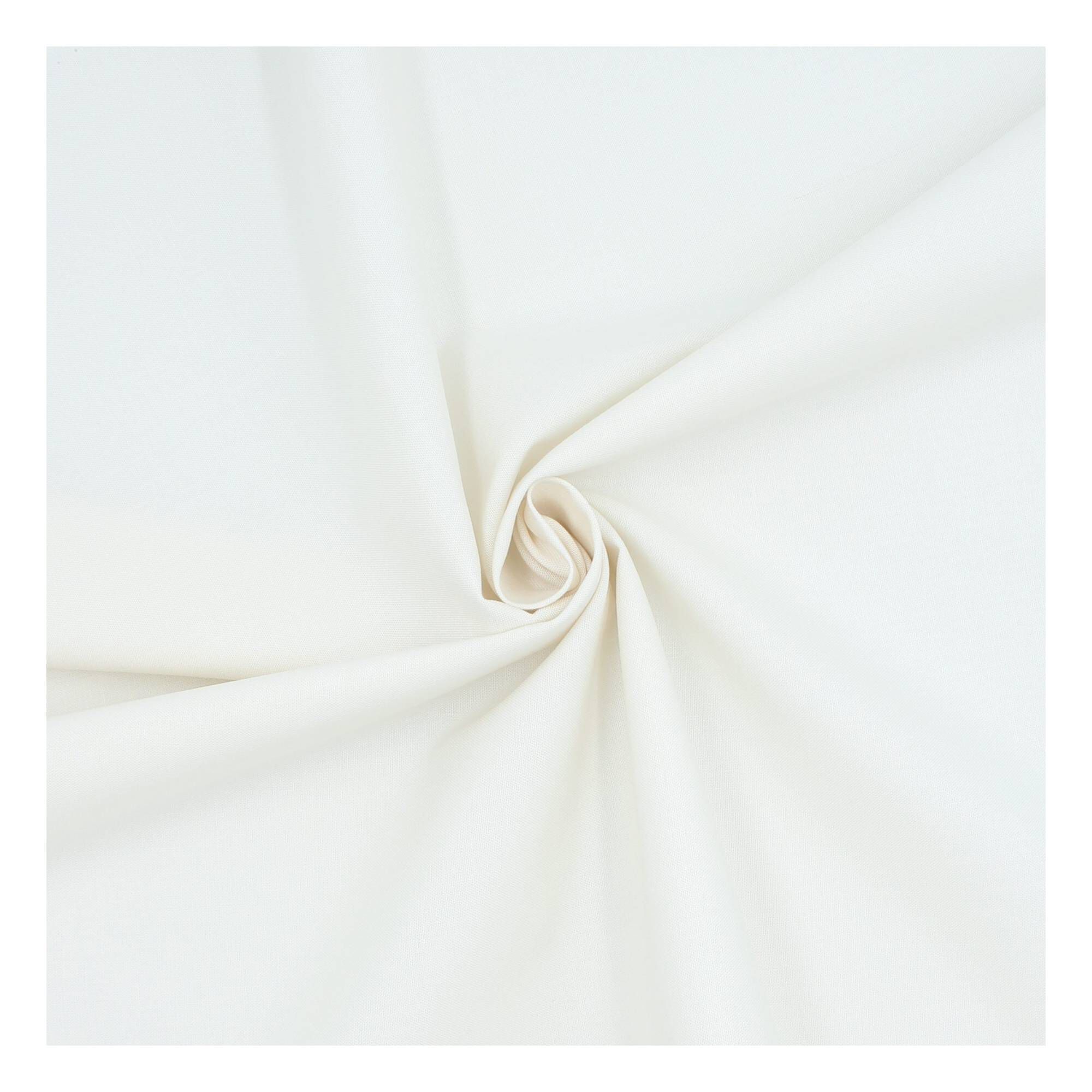 Dove White Solid Colour Cotton Fabric by the Metre | Hobbycraft
