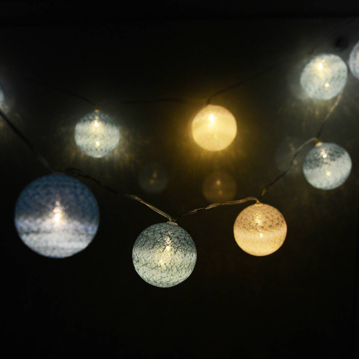 10 LED Blue Cotton Ball Lights 1.65m | Hobbycraft