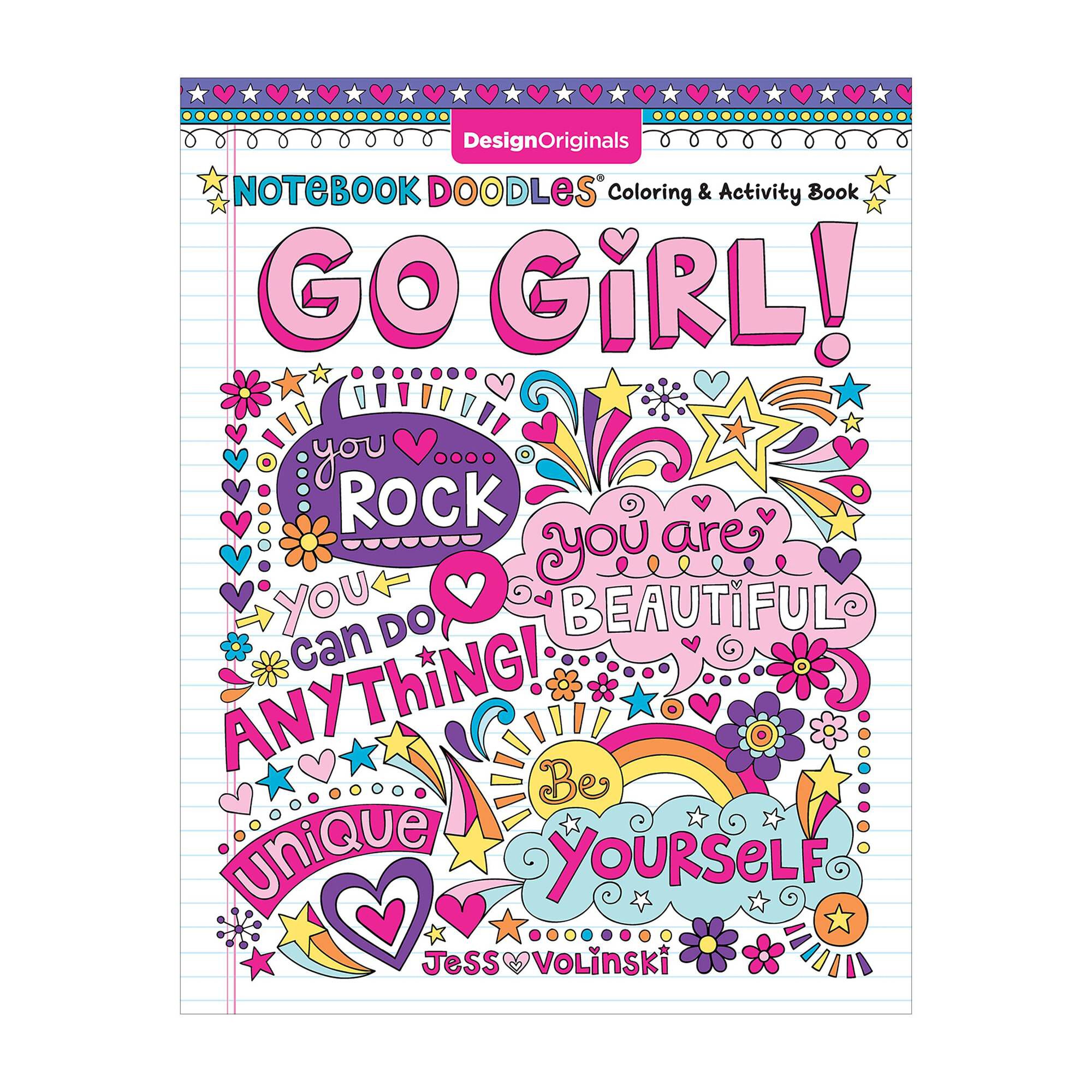 Notebook Doodles Go Girl Colouring and Activity Book | Hobbycraft