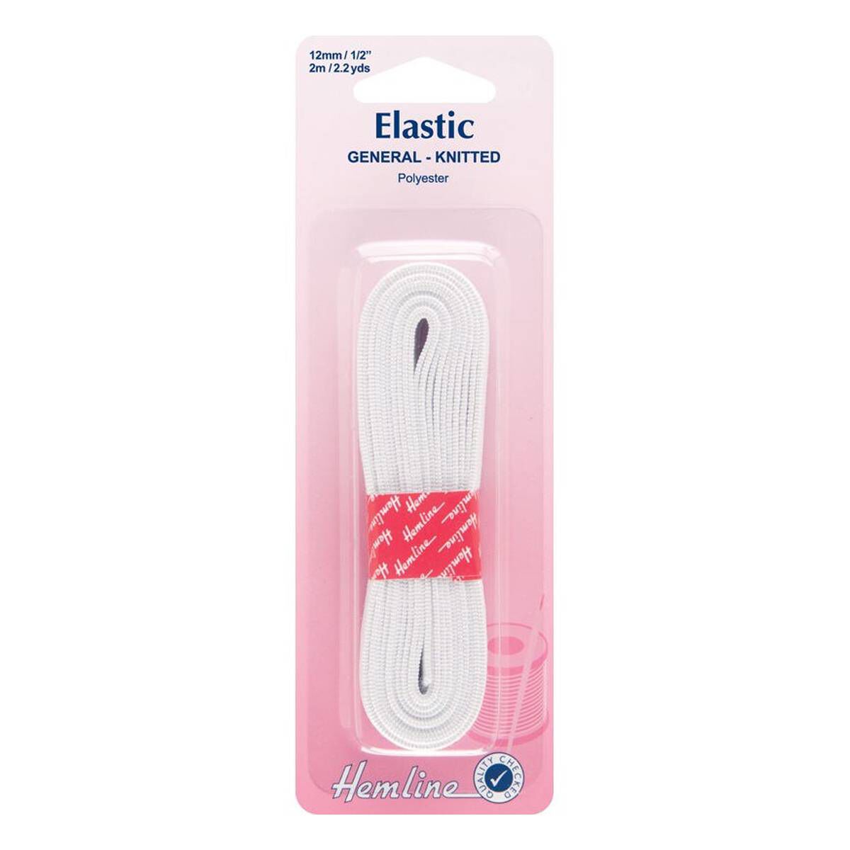 Hemline White Elastic 12mm x 2m | Hobbycraft