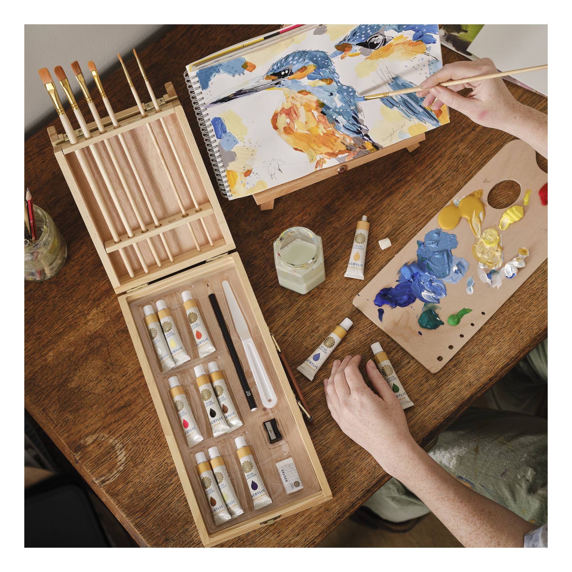 Shore & Marsh Wooden Painting Set 25 Pieces | Hobbycraft