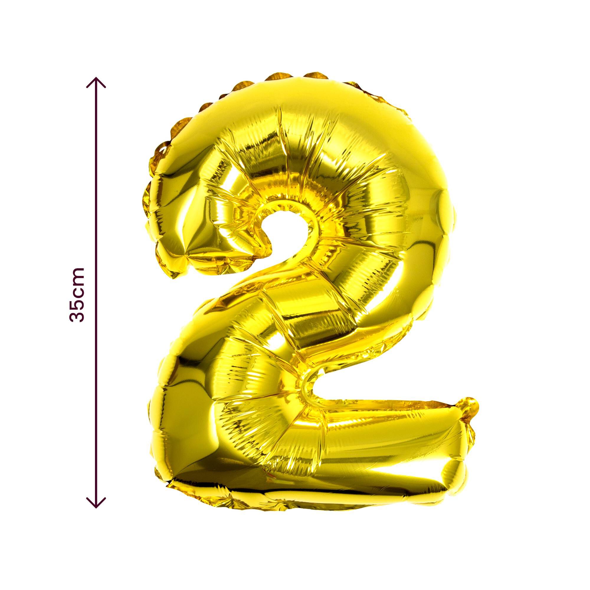Gold Foil Number 2 Balloon | Hobbycraft
