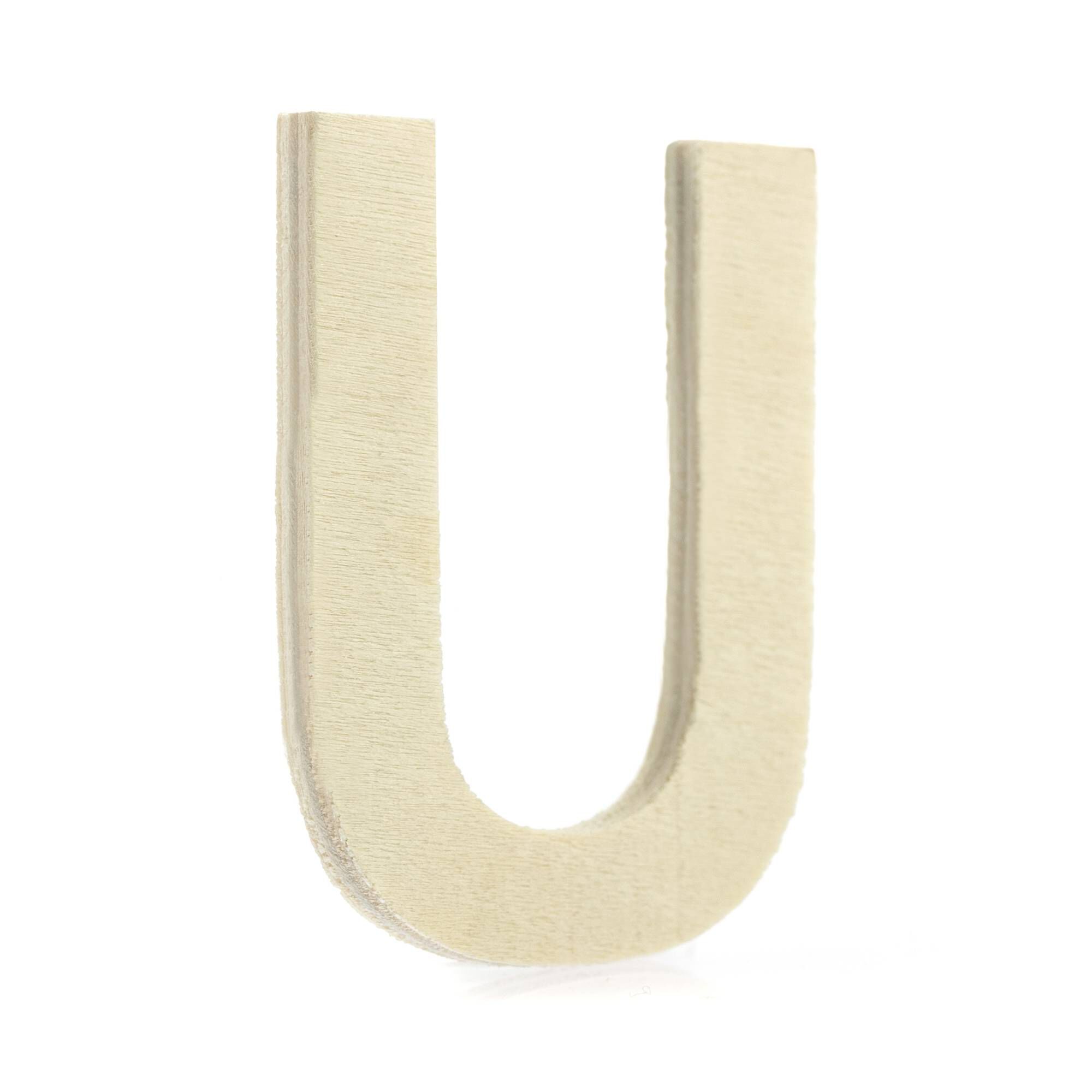 Small Wooden Letter U 6.5cm | Hobbycraft