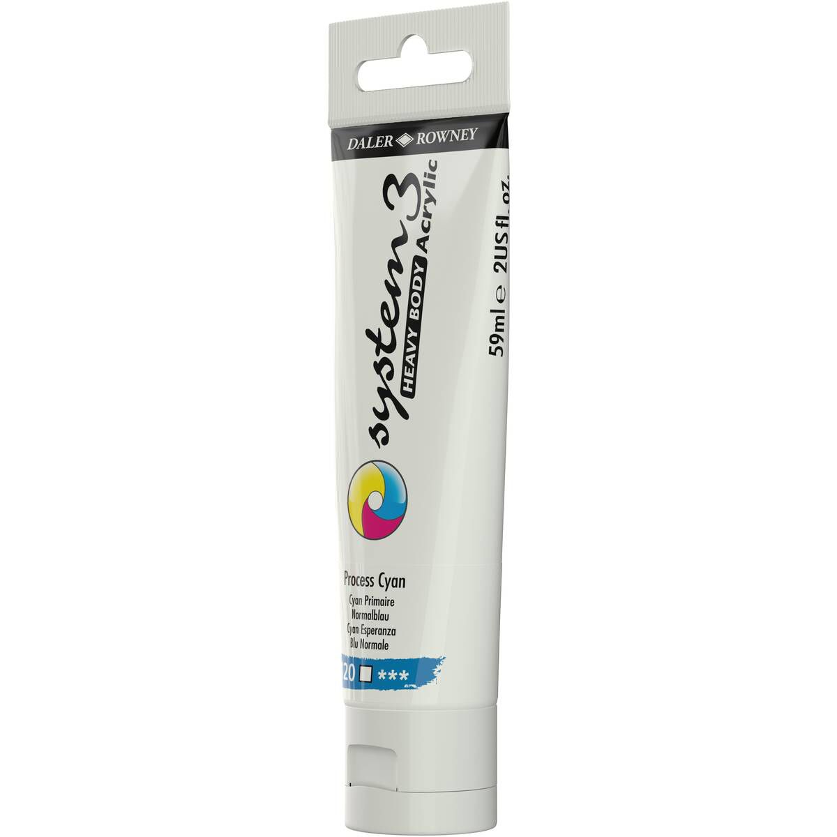 Daler-Rowney System3 Process Cyan Heavy Body Acrylic 59ml | Hobbycraft