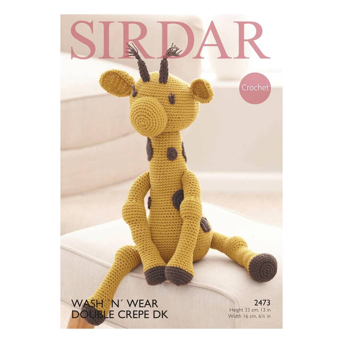 Sirdar Wash 'n' Wear Double Crepe Giraffe Toy Digital Pattern 2473 ...