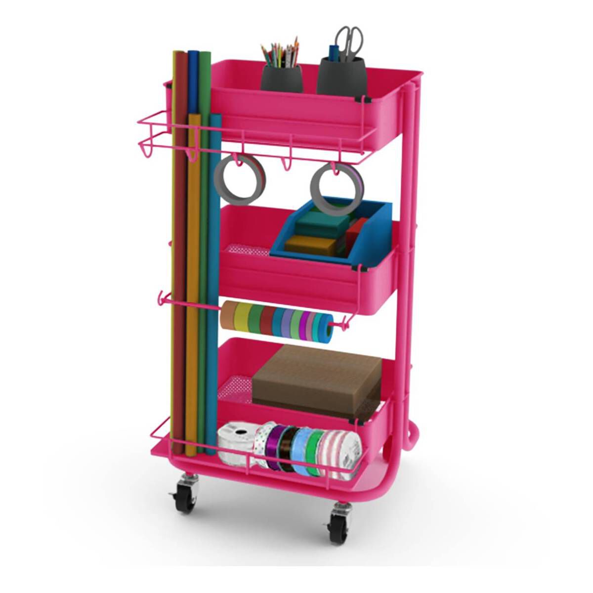 Bright Pink Trolley Accessories 3 Pack | Hobbycraft