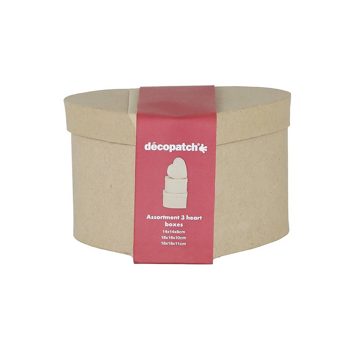 Decopatch Mache Heart Nested Boxes 3 Pack | Hobbycraft