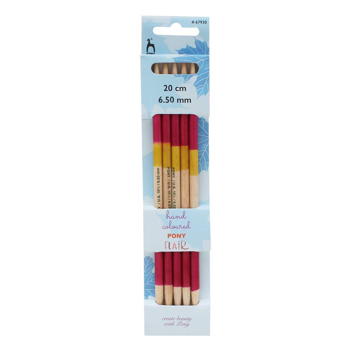 Pony Flair Double Ended Knitting Needles 20cm 6.5mm 5 Pack | Hobbycraft