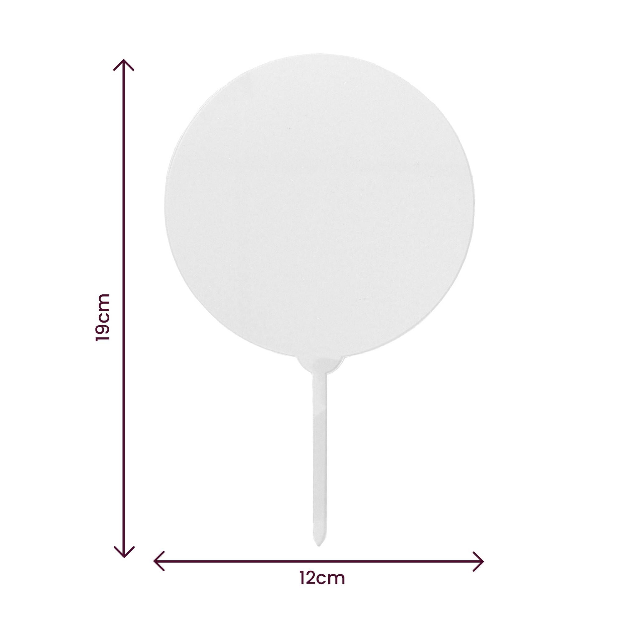 Clear Round Acrylic Cake Topper 12cm x 19cm | Hobbycraft