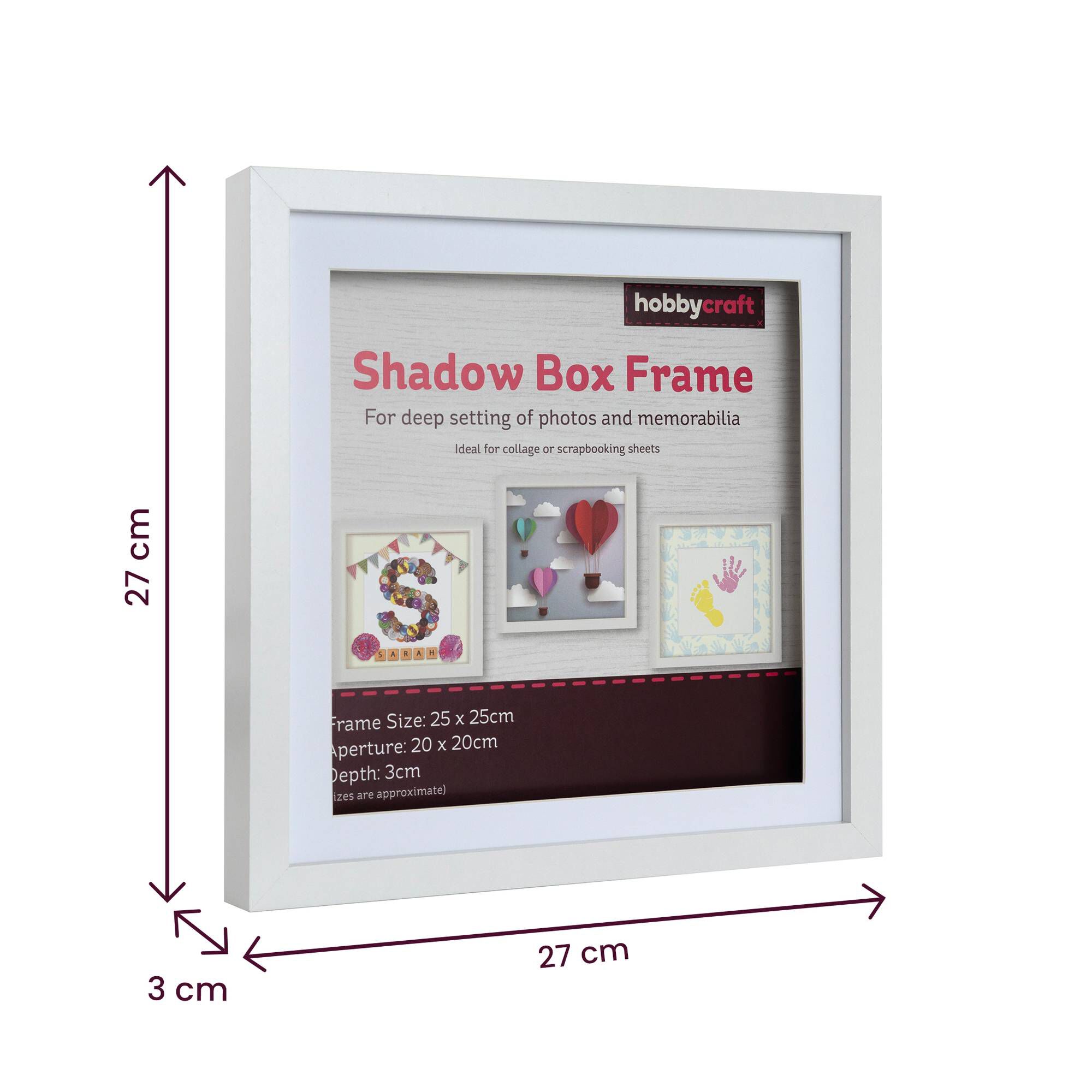 White Shadow Box Frame 25cm x 25cm | Hobbycraft