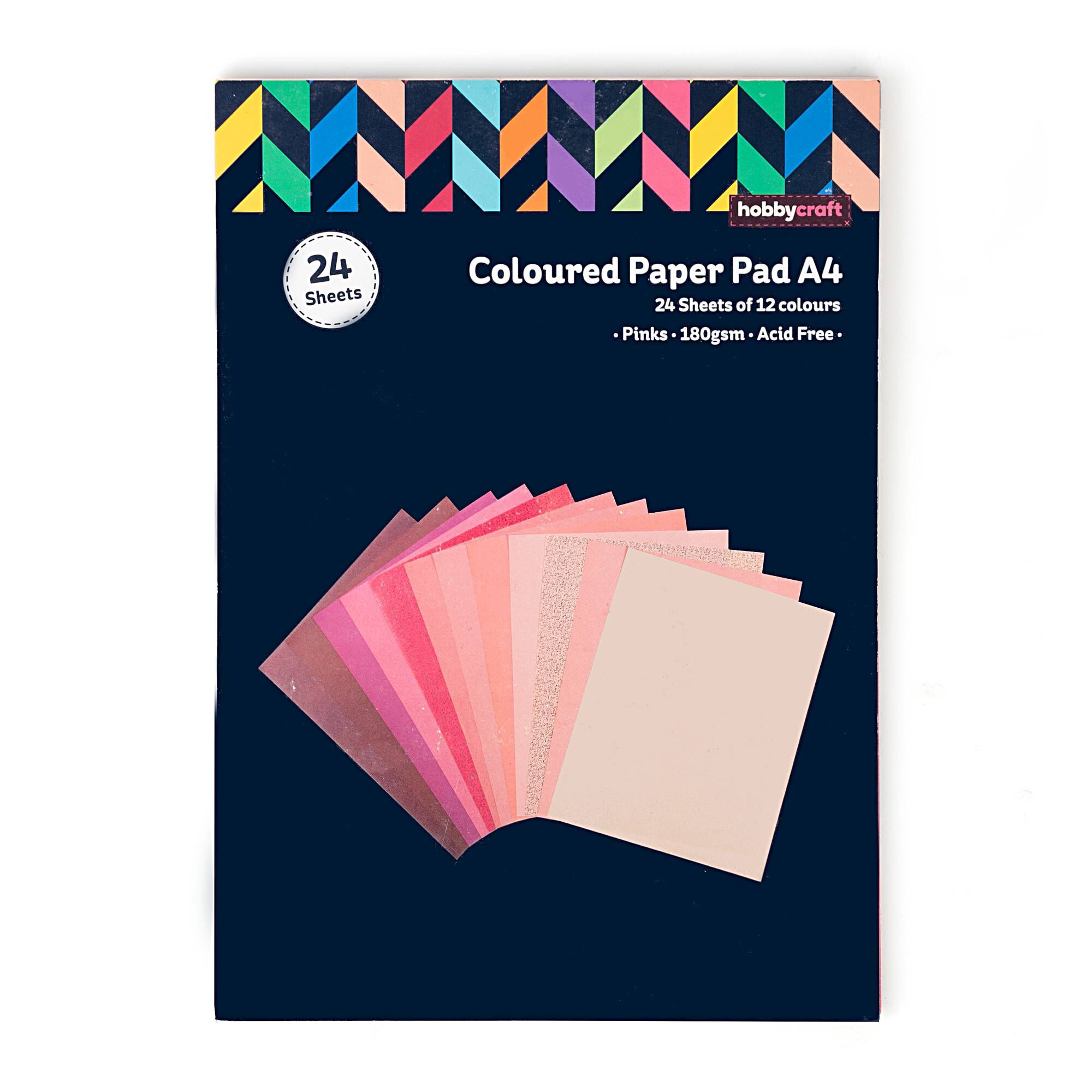 Pink Coloured Paper Pad A4 24 Pack | Hobbycraft