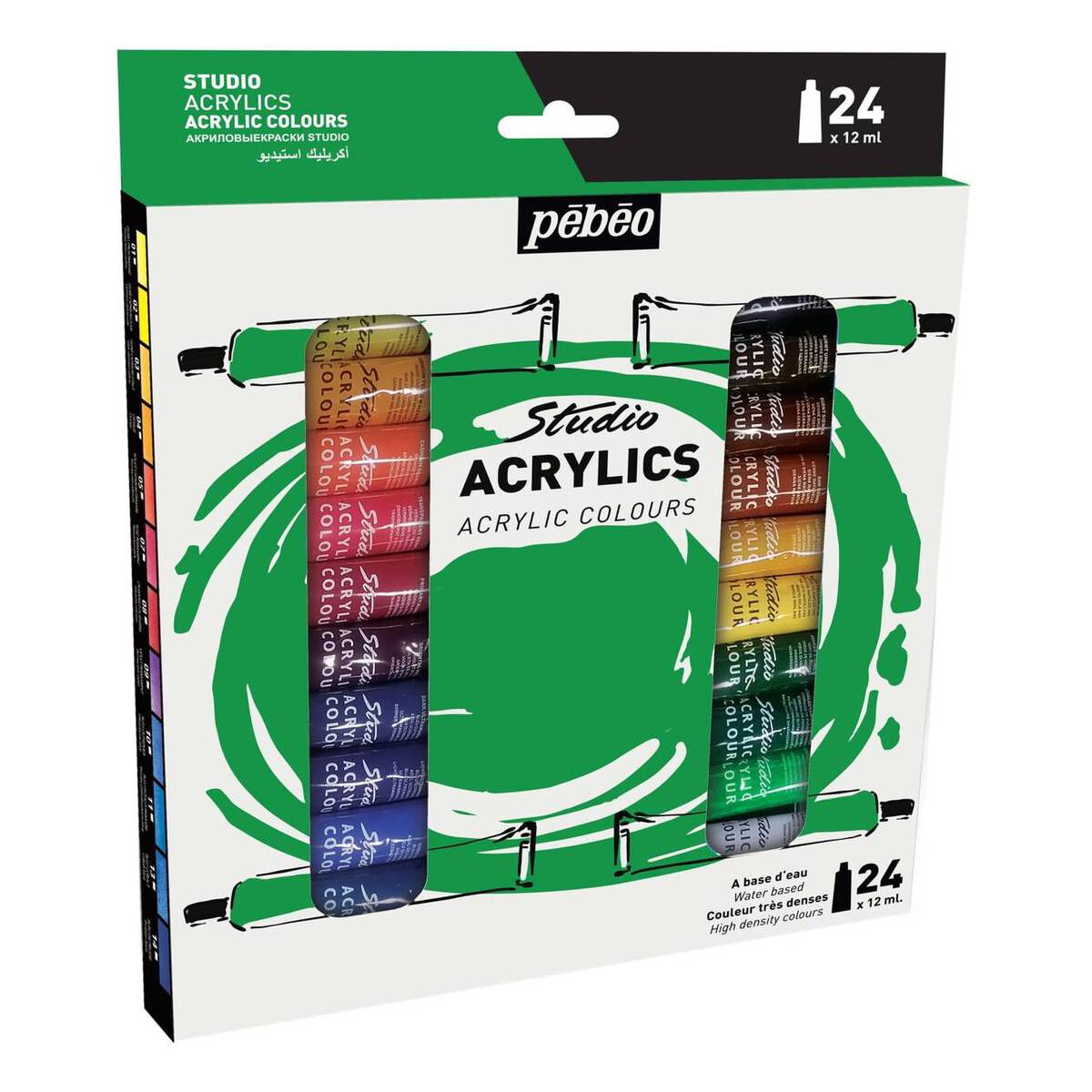 Pebeo Studio Acrylic Paint 12ml 24 Pack | Hobbycraft