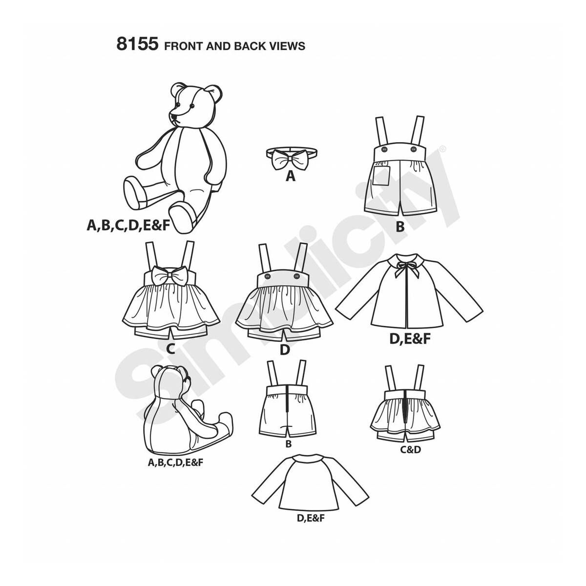 Simplicity Stuffed Bears Sewing Pattern 8155 | Hobbycraft