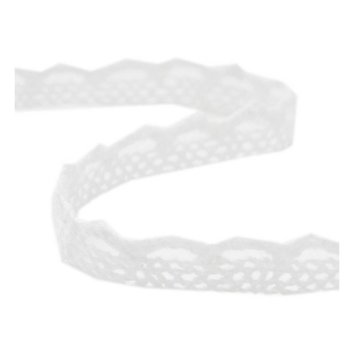 White Cotton Lace Ribbon 8mm x 5m | Hobbycraft