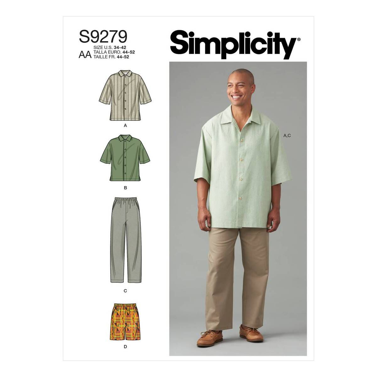 Simplicity Men’s Separates Sewing Pattern S9279 (44-52) | Hobbycraft