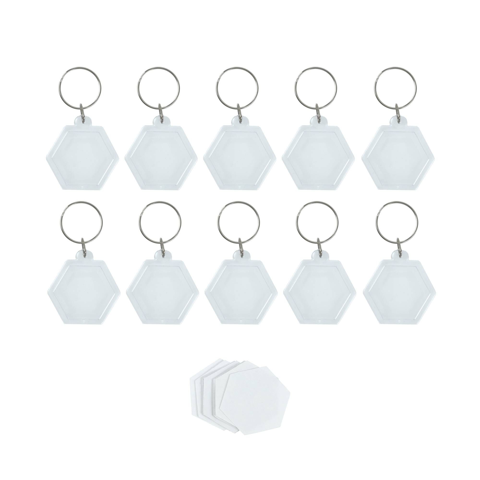 Clear Hexagon Keyrings 10 Pack | Hobbycraft