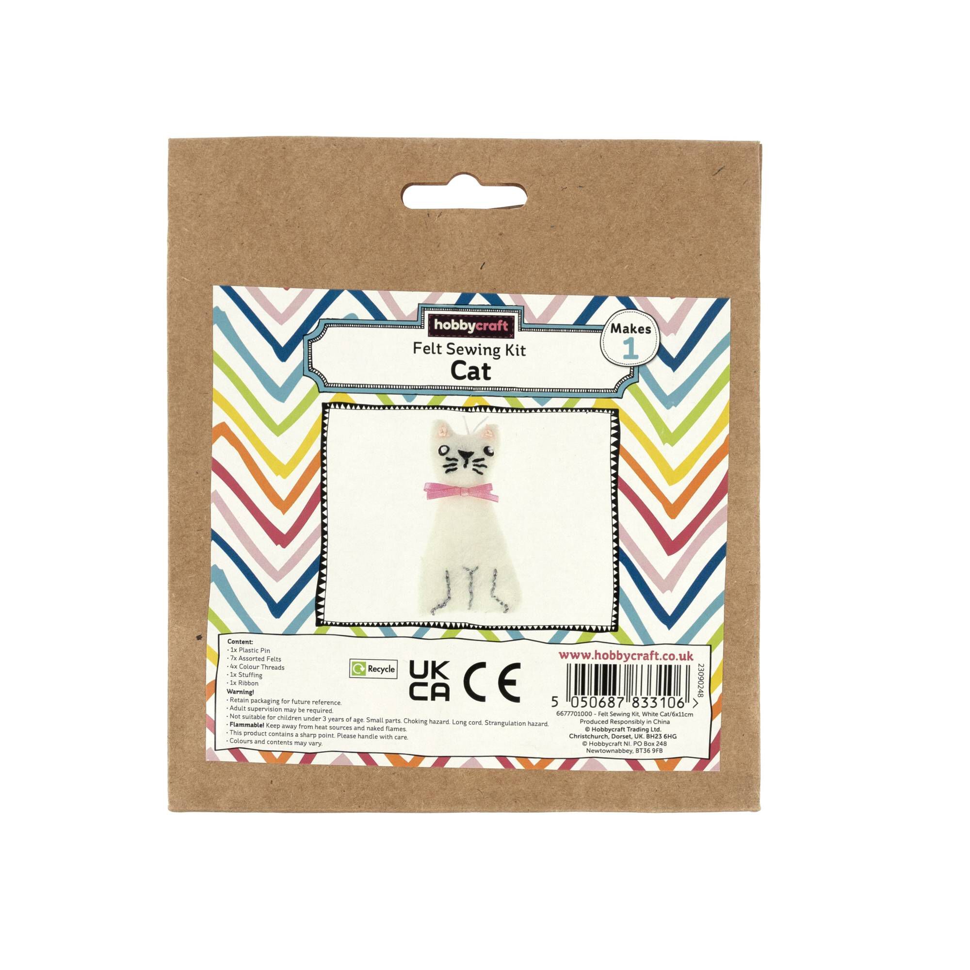 White Cat Felt Sewing Kit | Hobbycraft