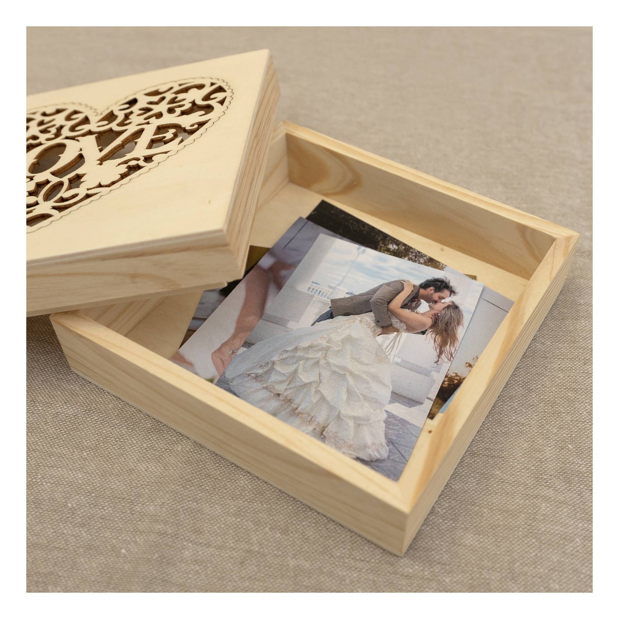 Love Heart Filigree Wooden Box 14cm x 14cm x 5cm | Hobbycraft