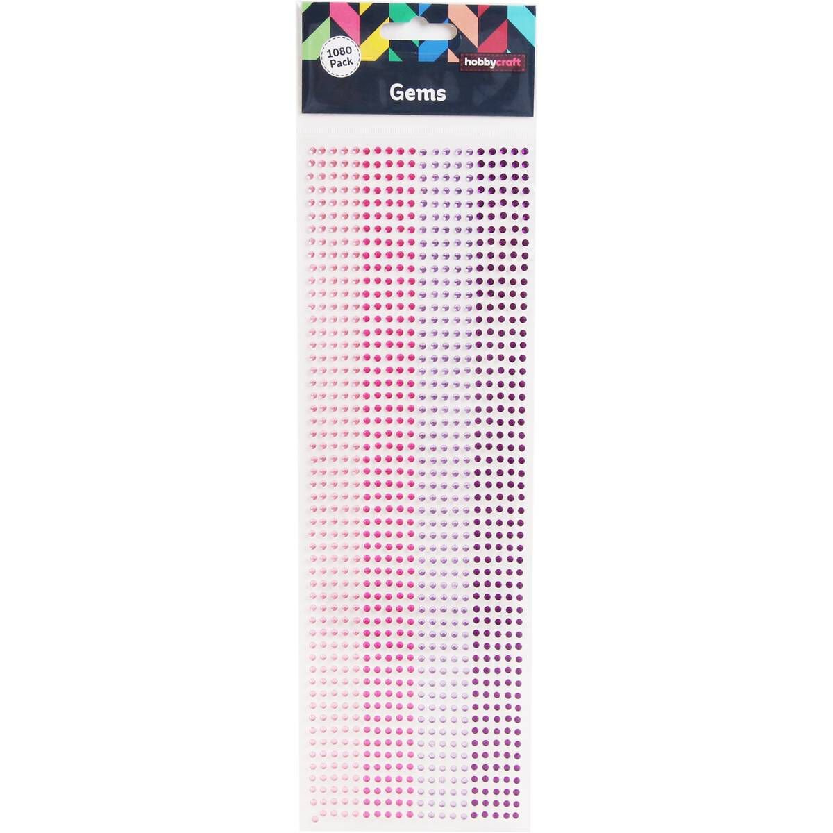 Mixed Pink Adhesive Gems 3mm 1080 Pack | Hobbycraft