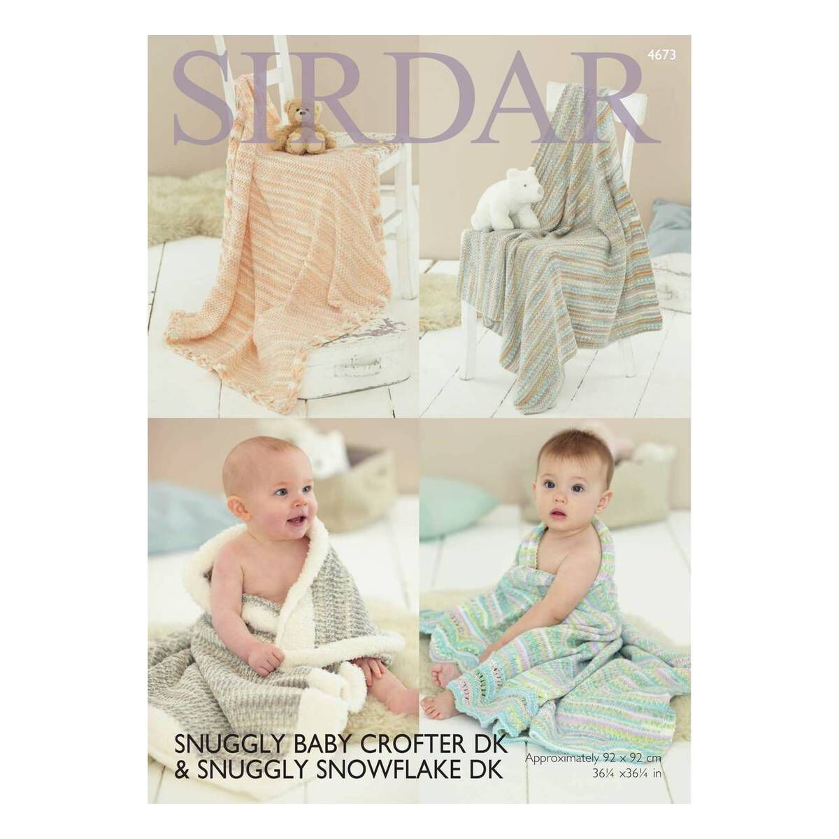 Sirdar Snuggly Baby Crofter DK Blankets Digital Pattern 4673 | Hobbycraft
