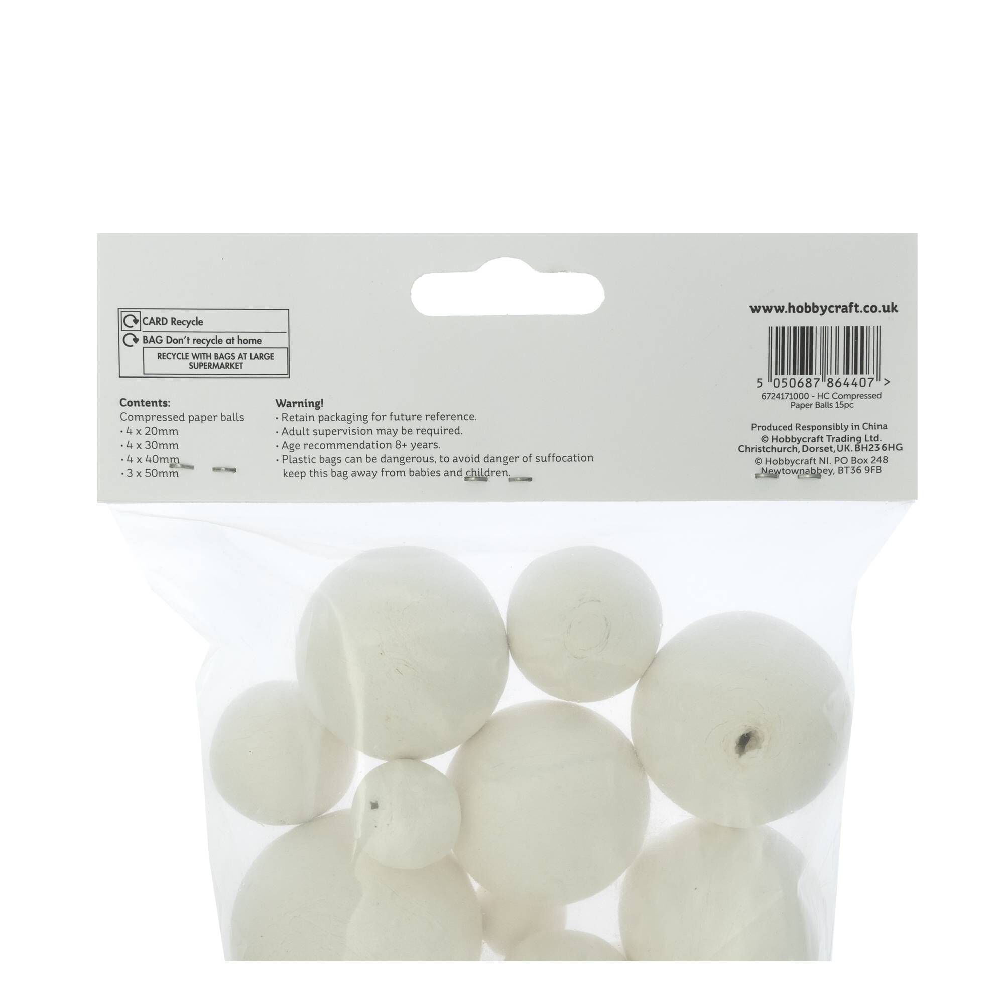 Compressed Paper Balls 15 Pack | Hobbycraft