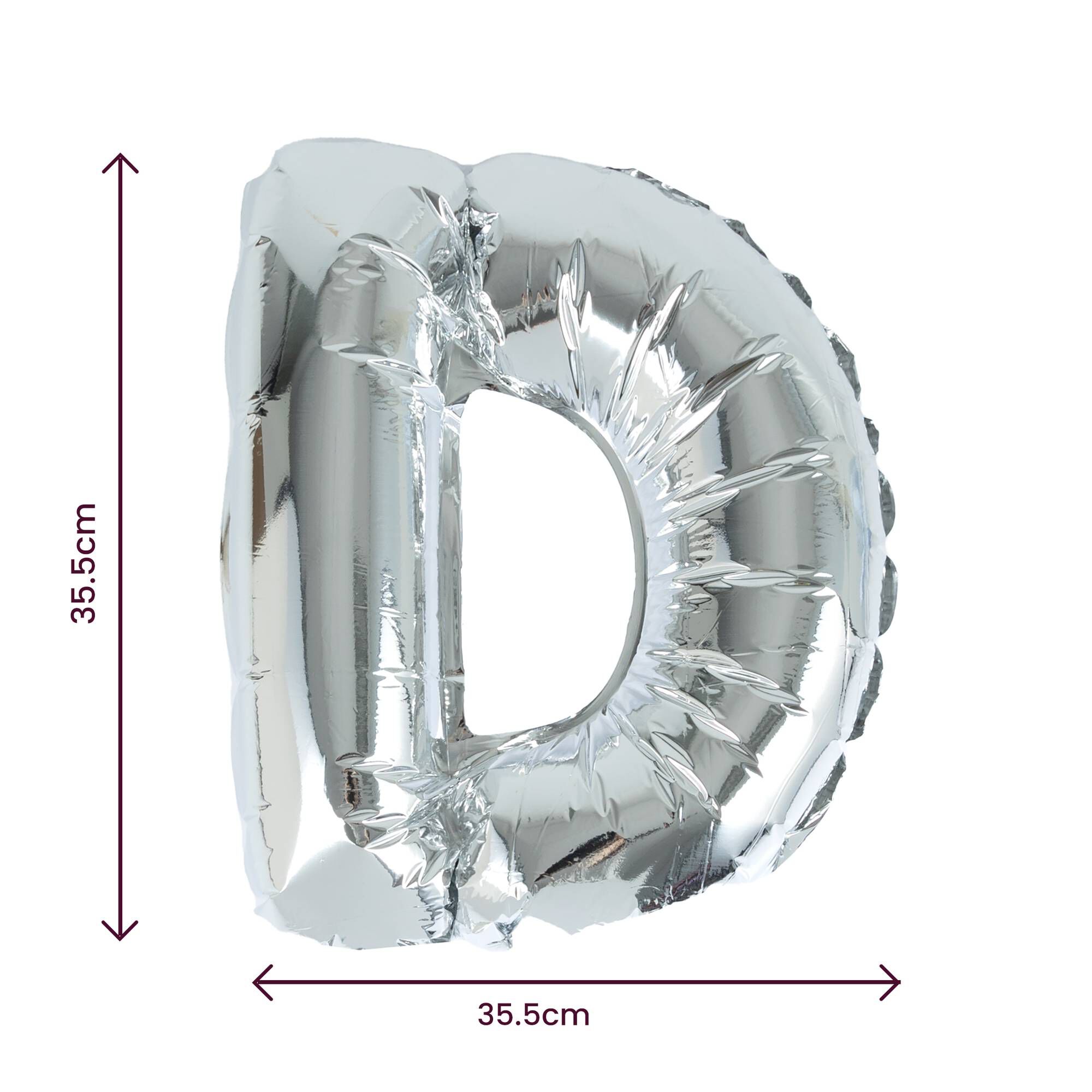 Silver Foil Letter D Balloon | Hobbycraft