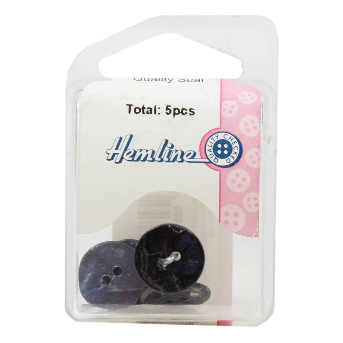 Hemline Sky Blue Shell Mother of Pearl Button 5 Pack | Hobbycraft