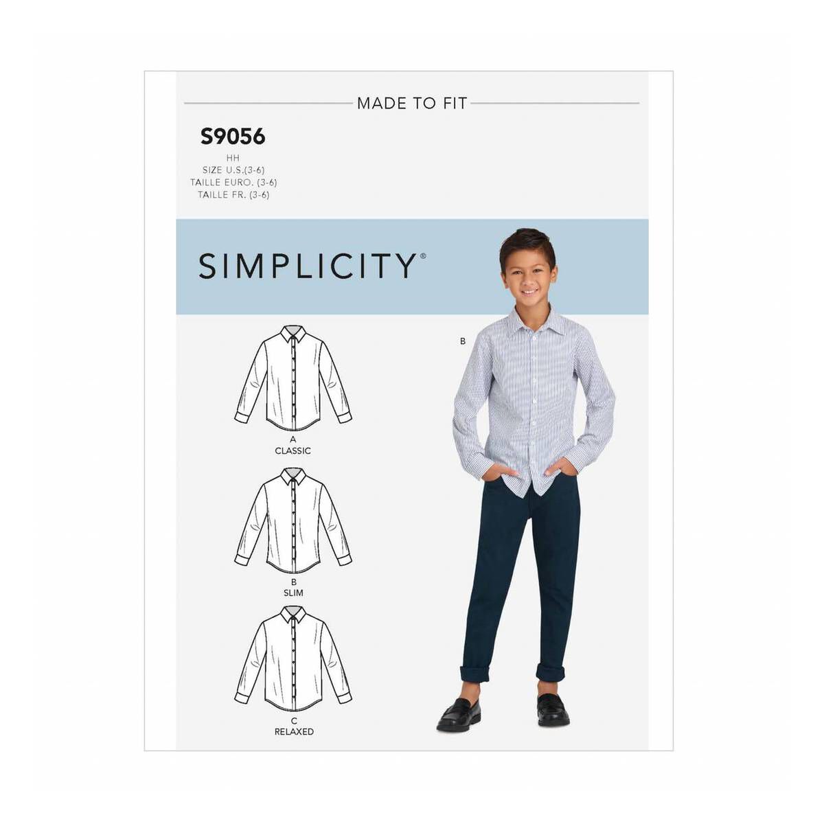 Simplicity Boys’ Shirt Sewing Pattern S9056 (8-16) | Hobbycraft