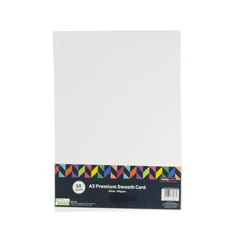 White Premium Smooth Card A3 50 Pack | Hobbycraft