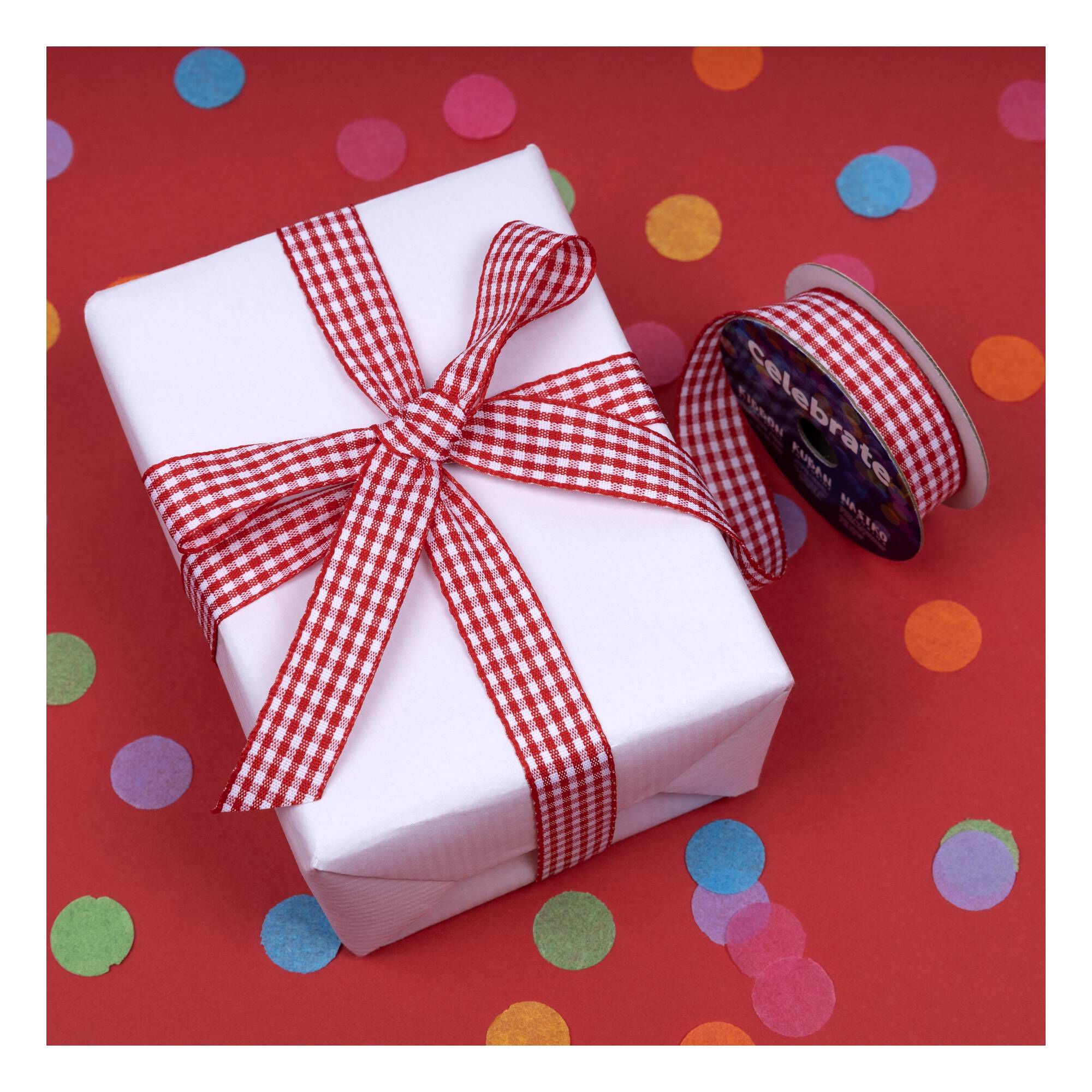 Red Gingham Ribbon 15mm x 4m | Hobbycraft
