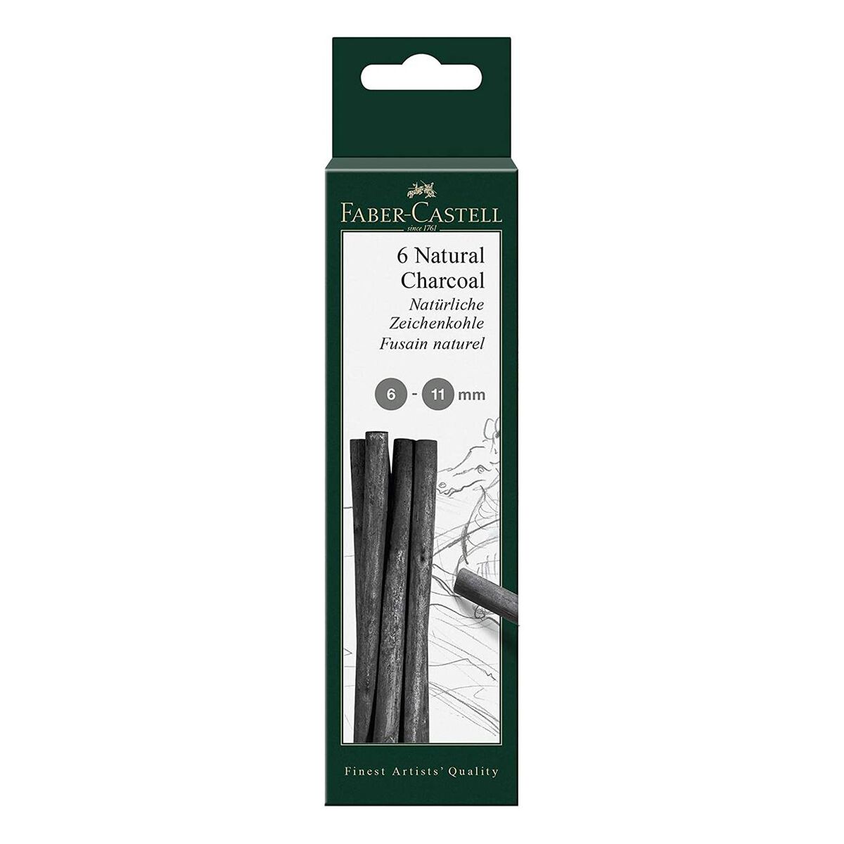 Faber-Castell Natural Charcoal Sticks 7-12mm 6 Pack | Hobbycraft