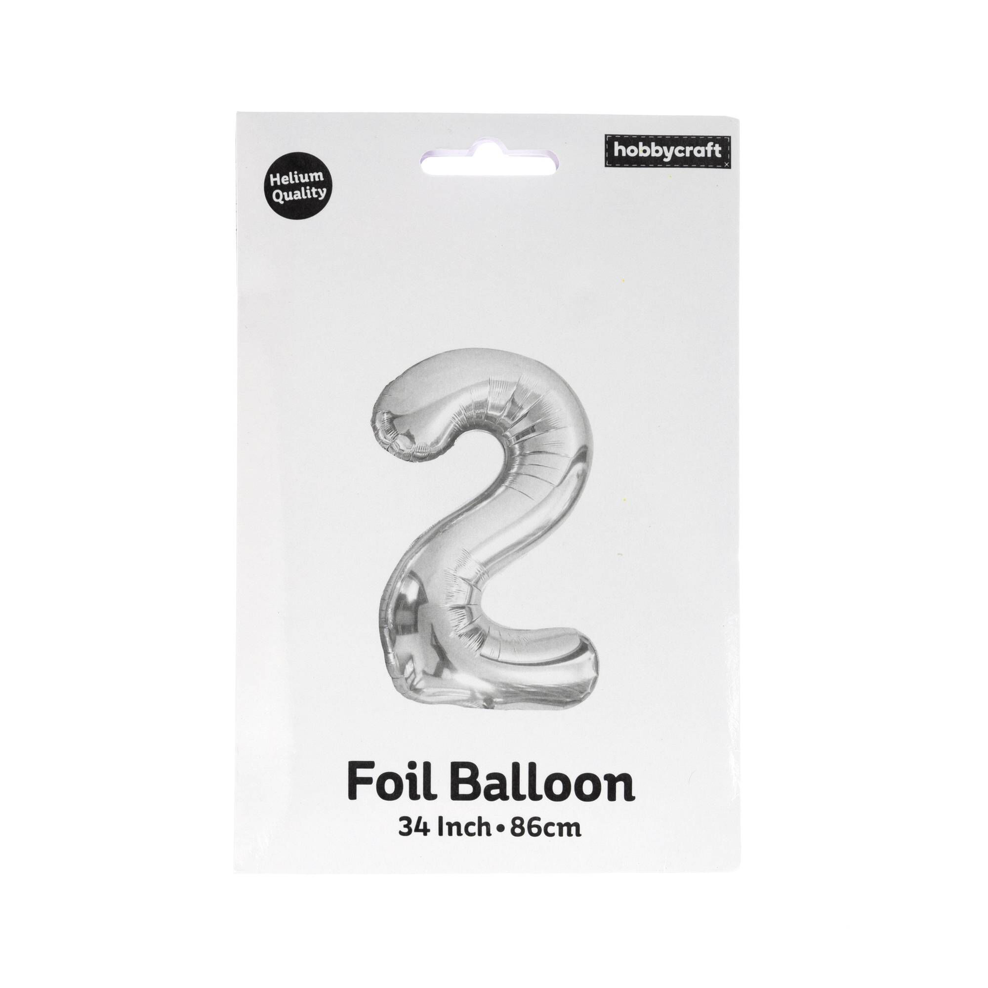 Extra Large Silver Foil Number 2 Balloon | Hobbycraft