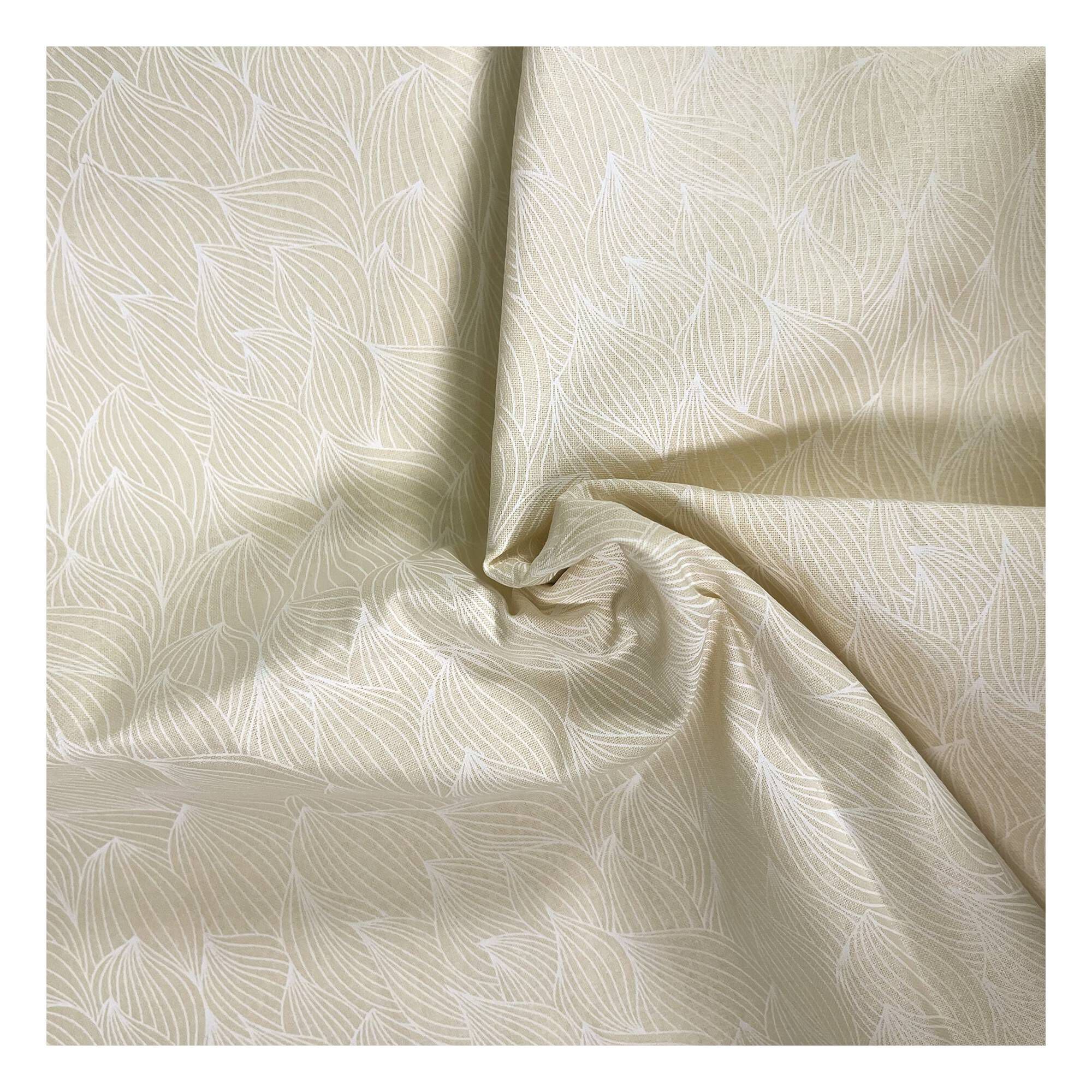 Ivory Leaf Cotton Fabric by the Metre | Hobbycraft
