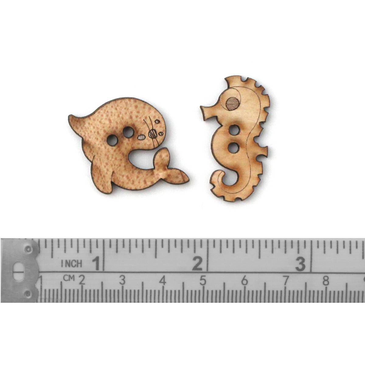 Trimits Wooden Sealife Buttons 5 Pieces | Hobbycraft