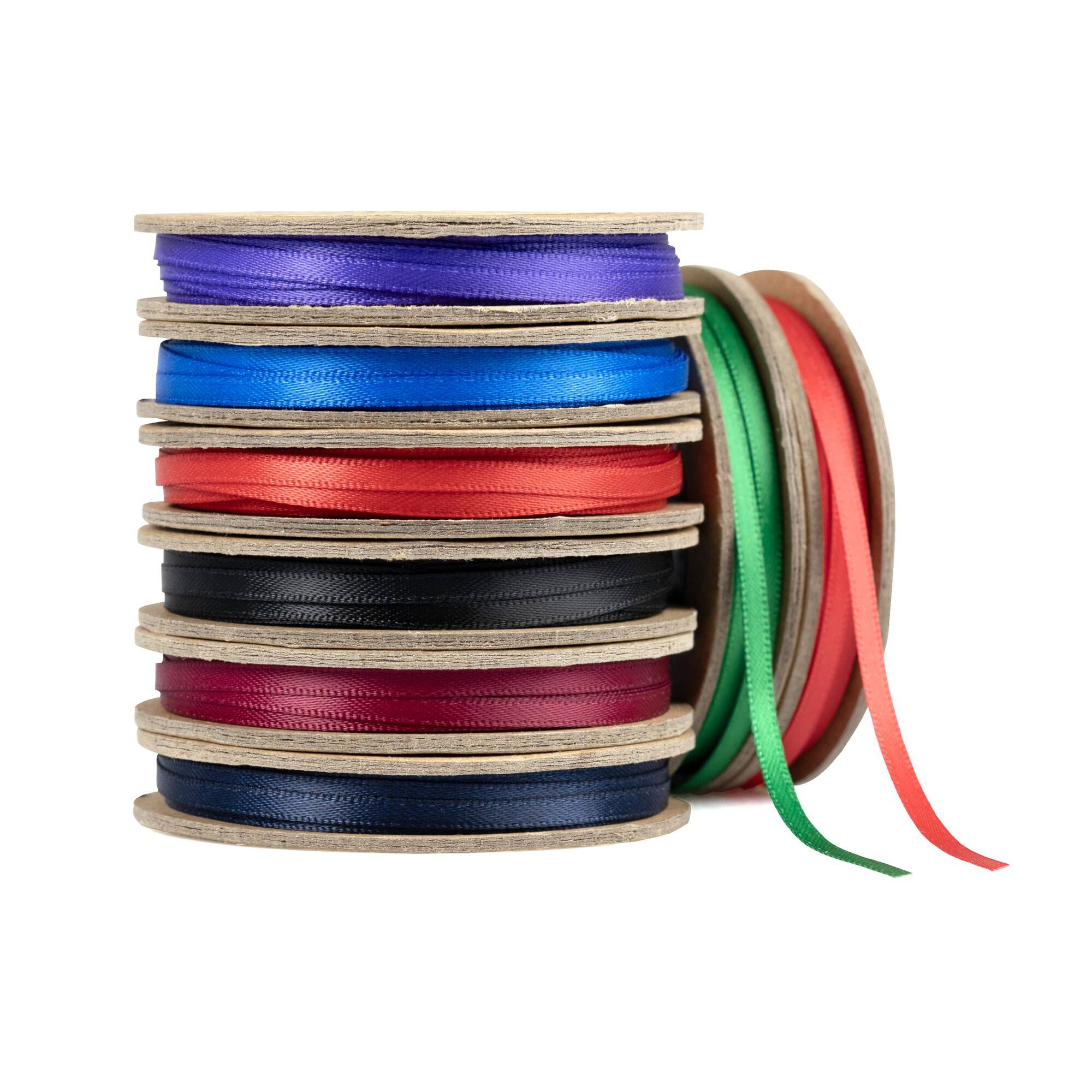 Green Double-Faced Satin Ribbon 3mm x 5m | Hobbycraft