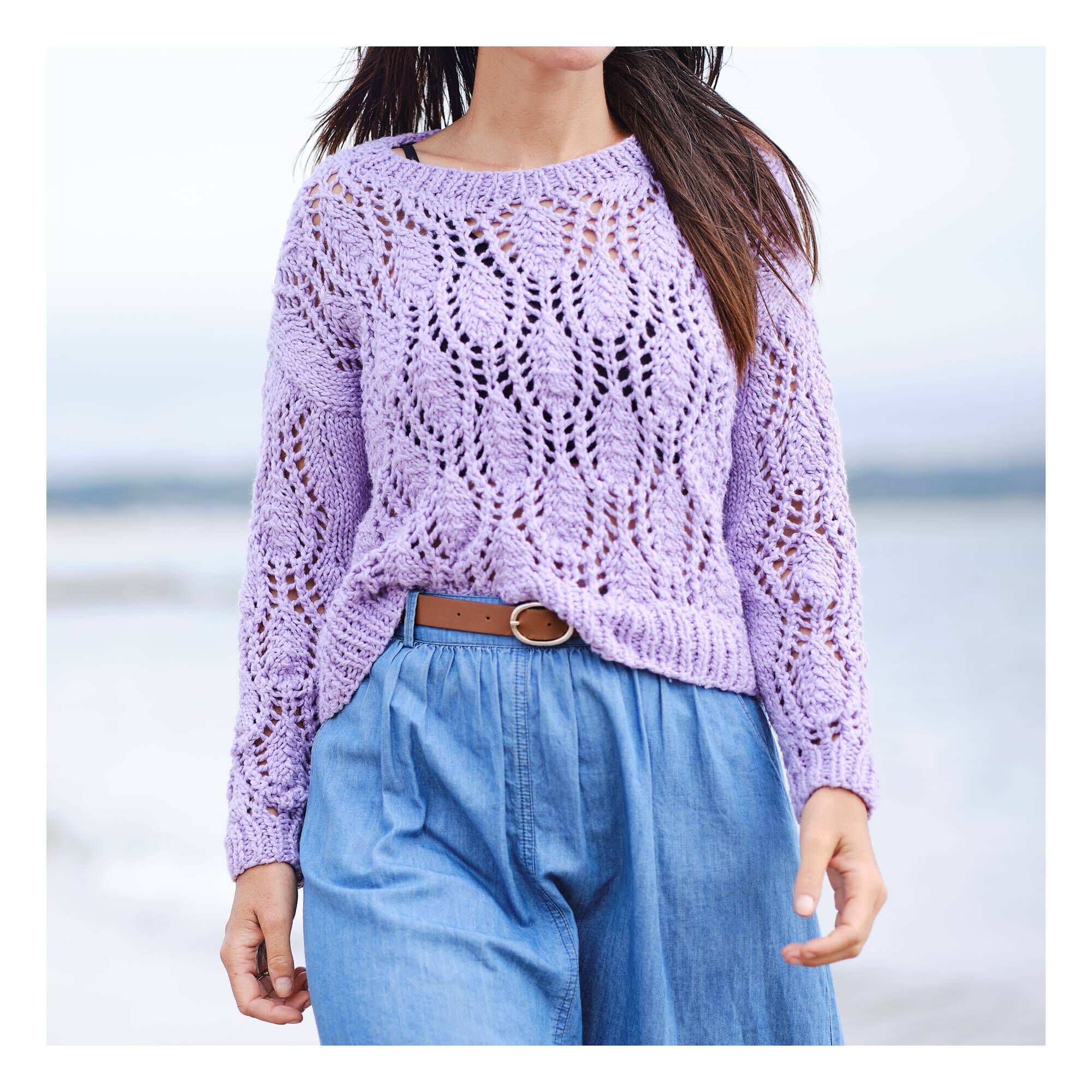 Knitcraft Chunky Pointelle Lace Jumper Digital Pattern 0292 | Hobbycraft