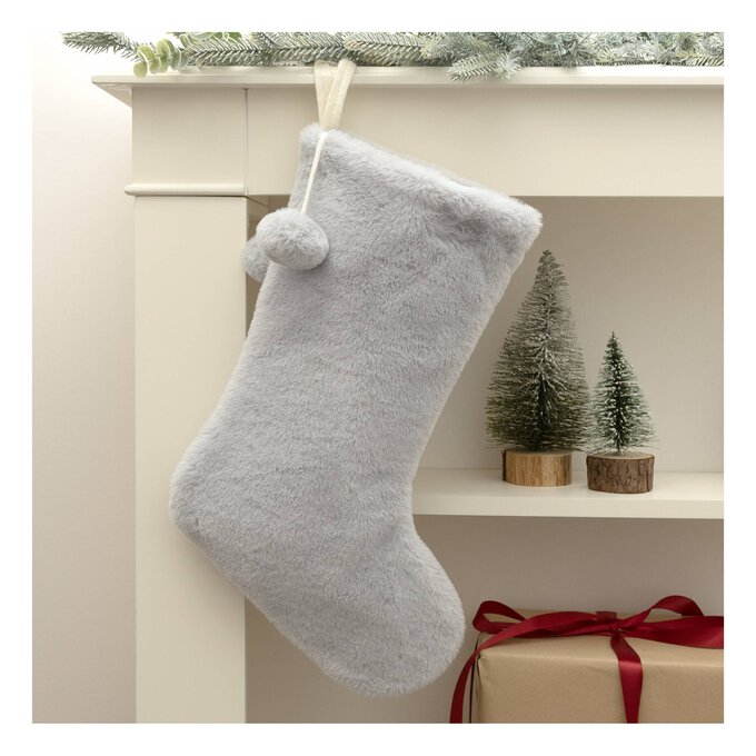 Plush Grey Stocking 52cm | Hobbycraft