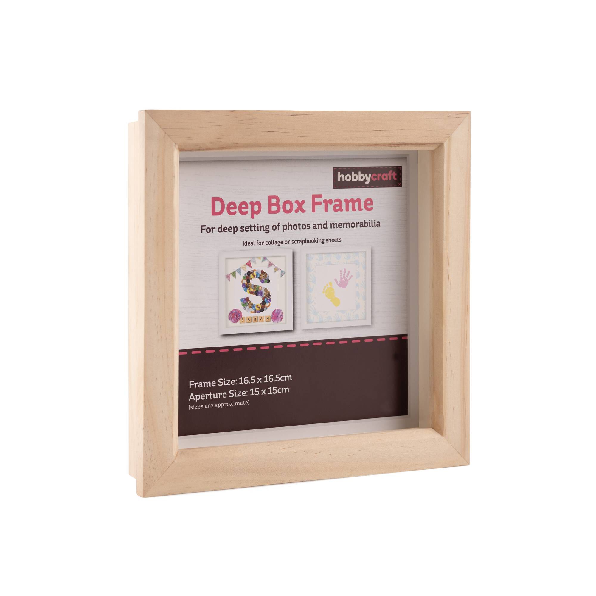 Light Wood Deep Box Frame 15cm x 15cm | Hobbycraft