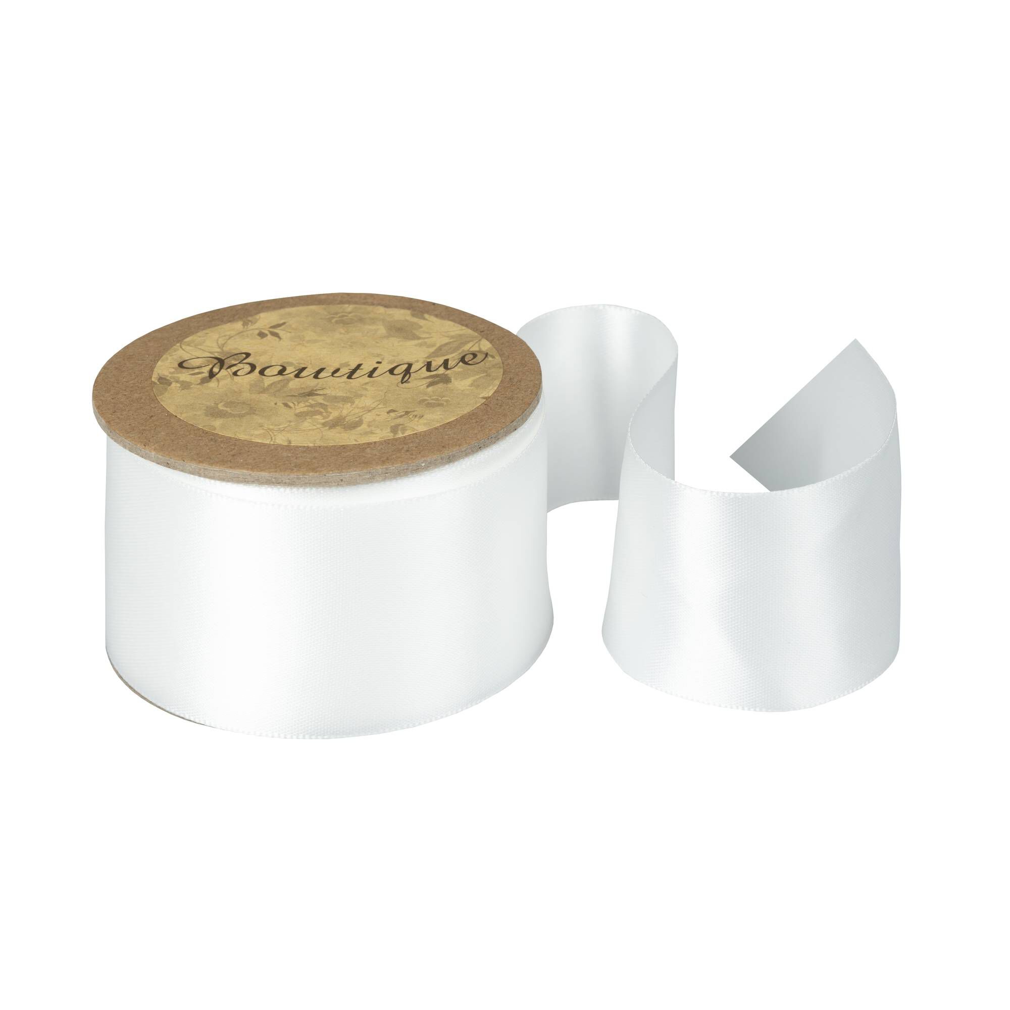 Antique White Double-Faced Satin Ribbon 36mm x 5m | Hobbycraft