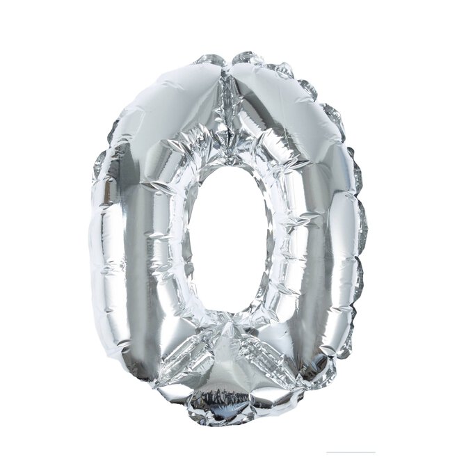 Silver Foil Number 0 Balloon | Hobbycraft