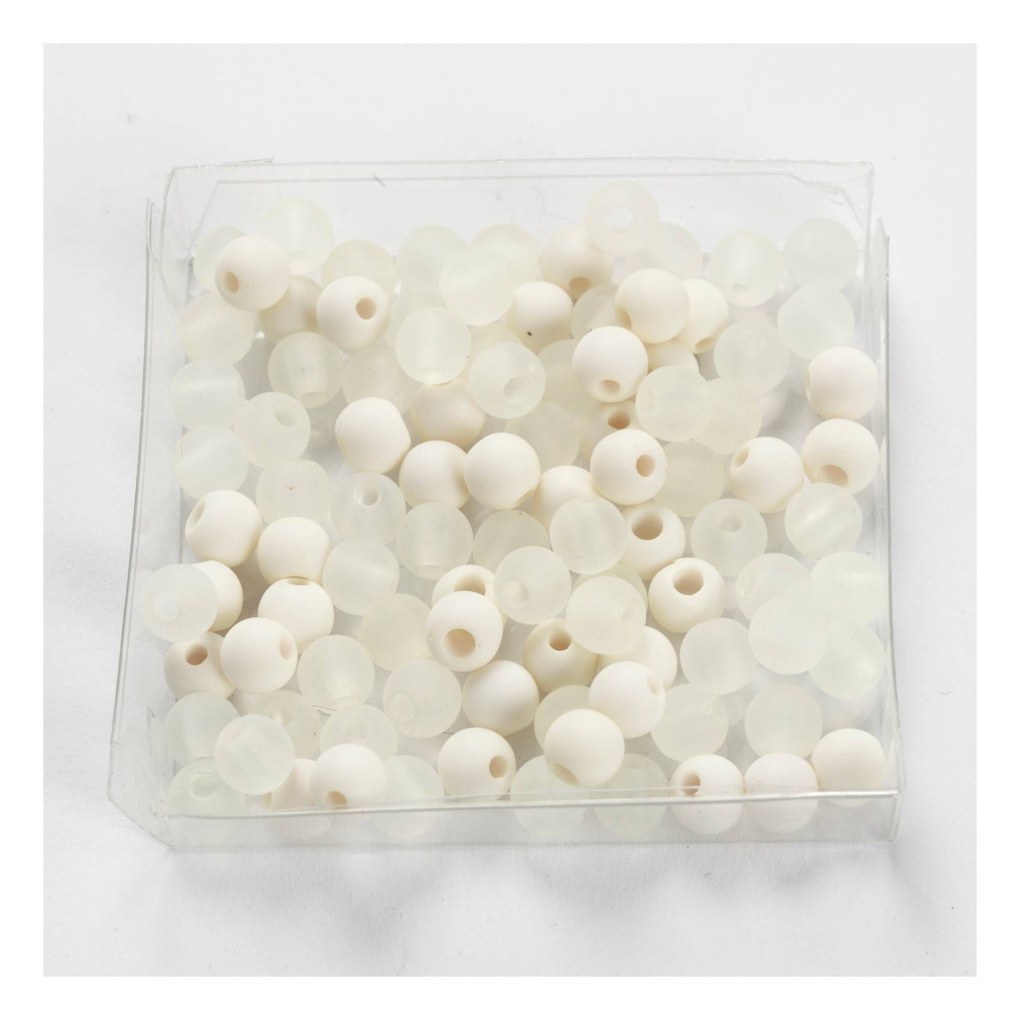 Cream Round Plastic Beads 6mm 40g | Hobbycraft