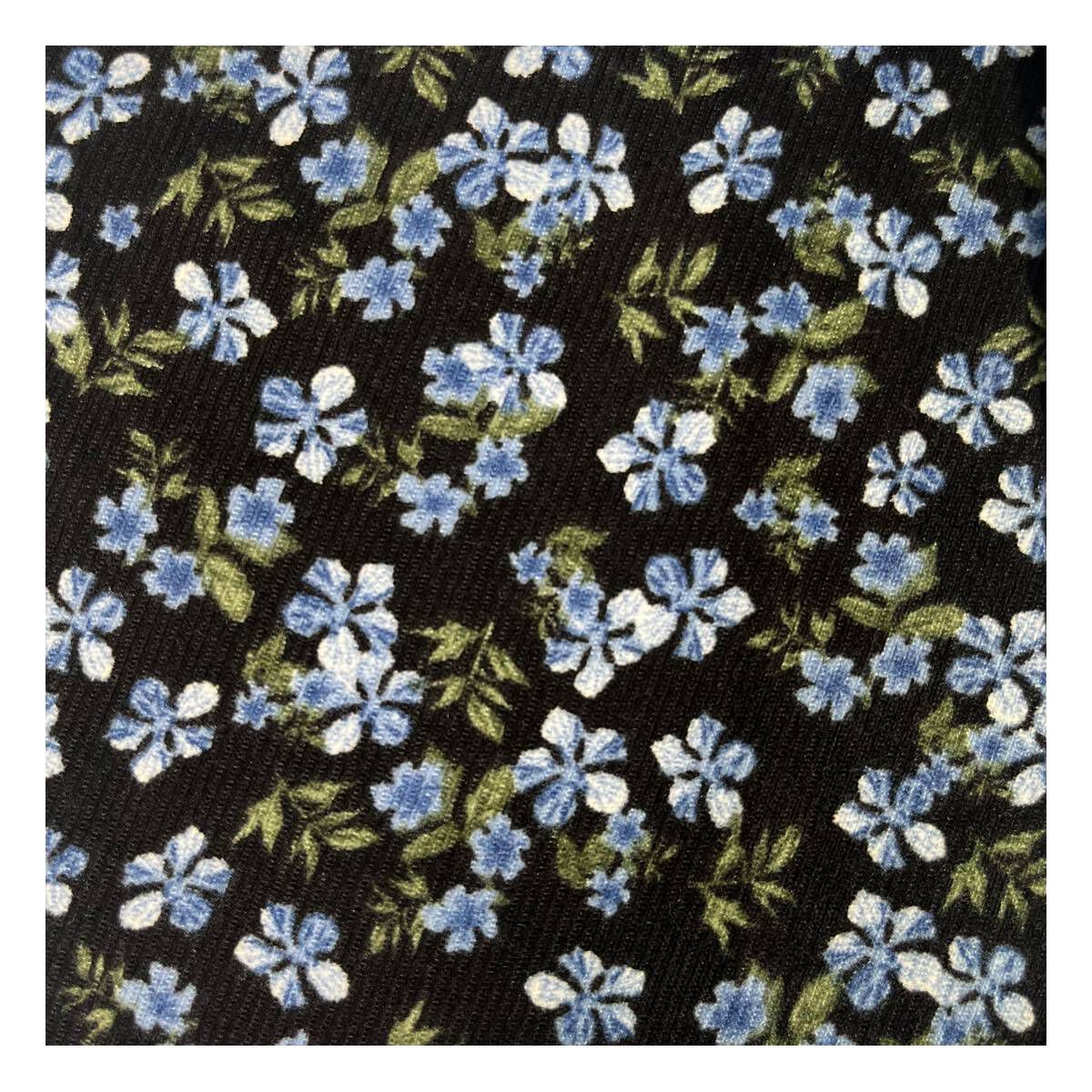 Black and Blue Ditsy Floral Brushed Print Fabric by the Metre | Hobbycraft