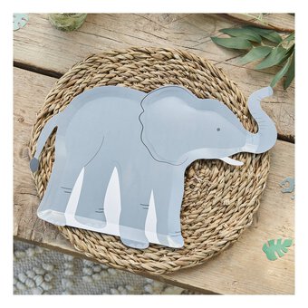 Ginger Ray Elephant Paper Plates 8 Pack | Hobbycraft