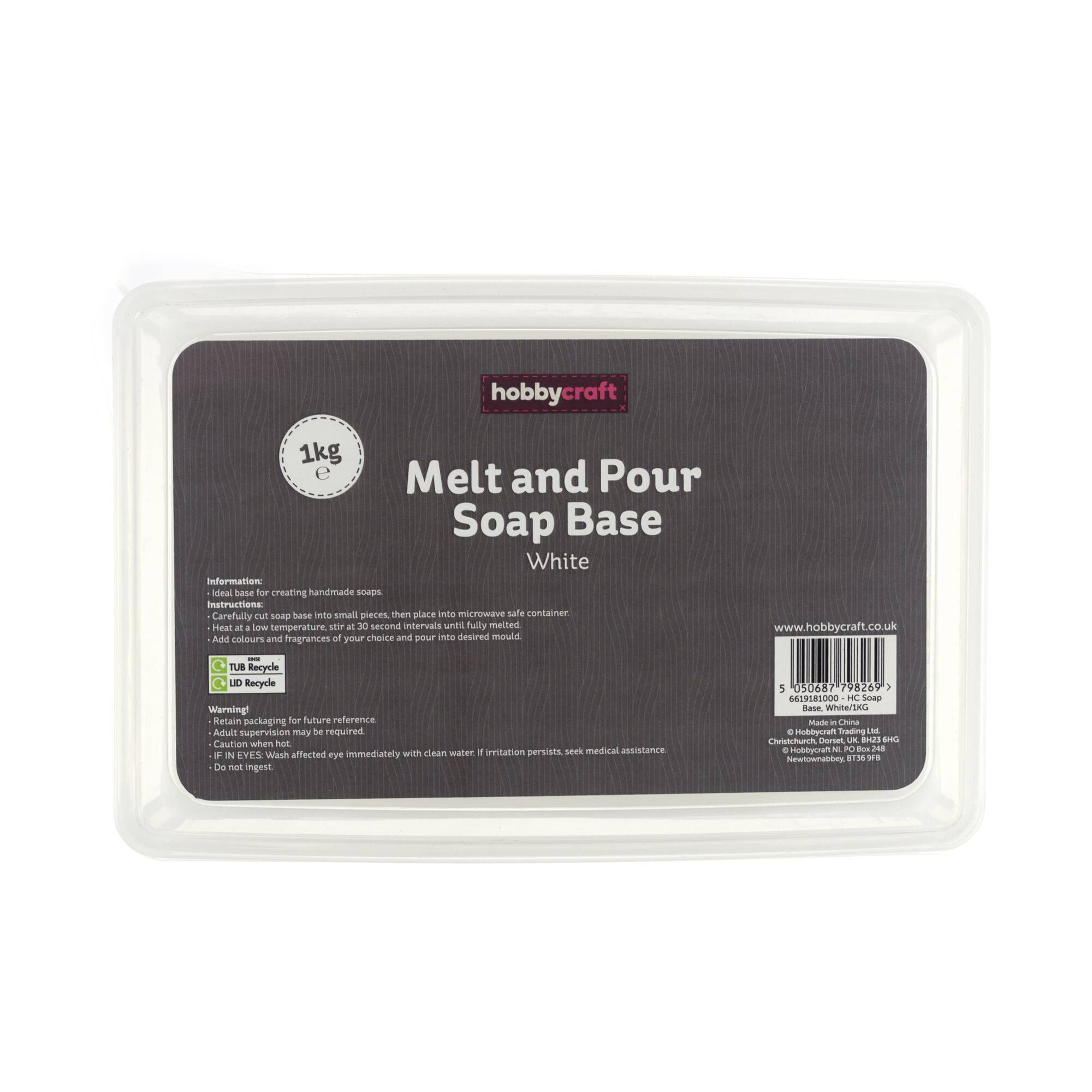 White Melt and Pour Soap Base 1kg | Hobbycraft