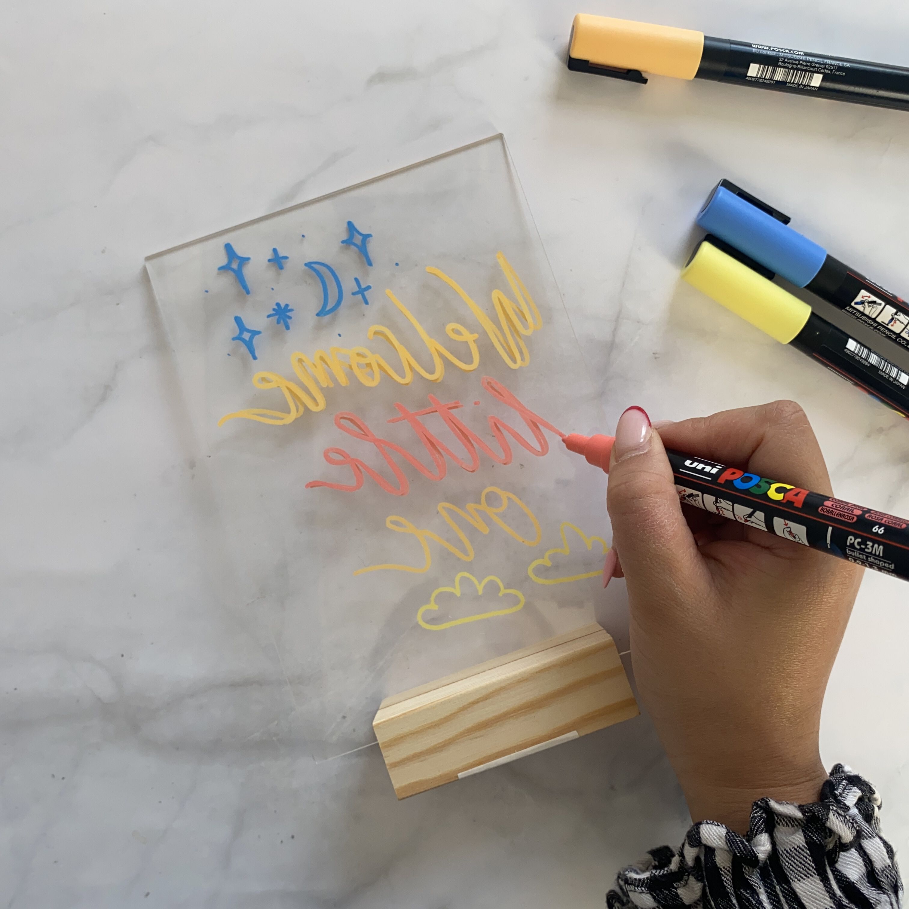 Clear Rectangle Acrylic Table Sign 20cm | Hobbycraft