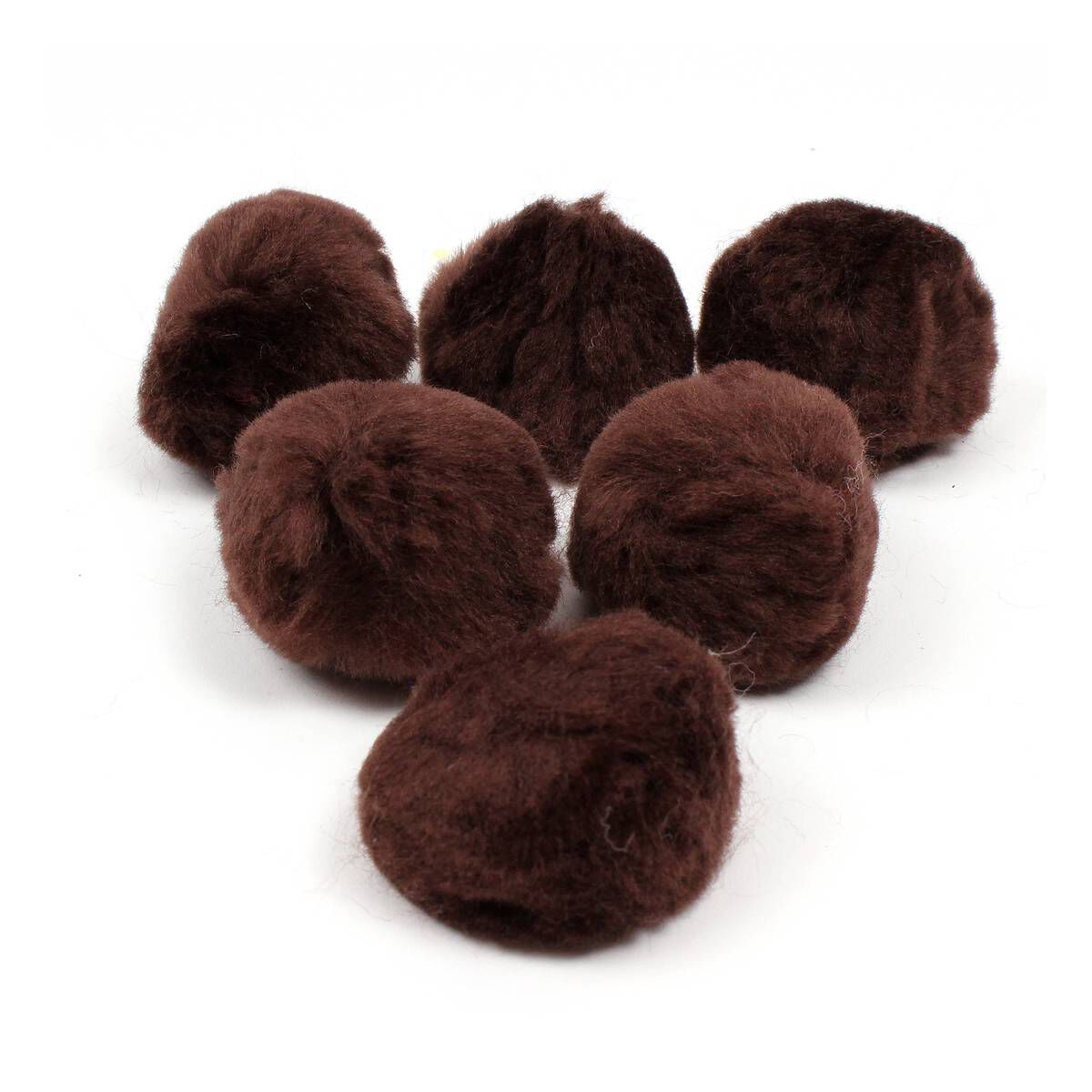 Dark Brown Pom Poms 5cm 6 Pack | Hobbycraft