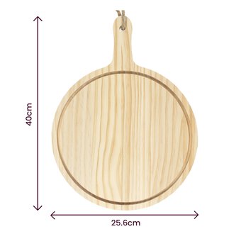 Circular Wooden Cutting Board 26cm x 40cm | Hobbycraft
