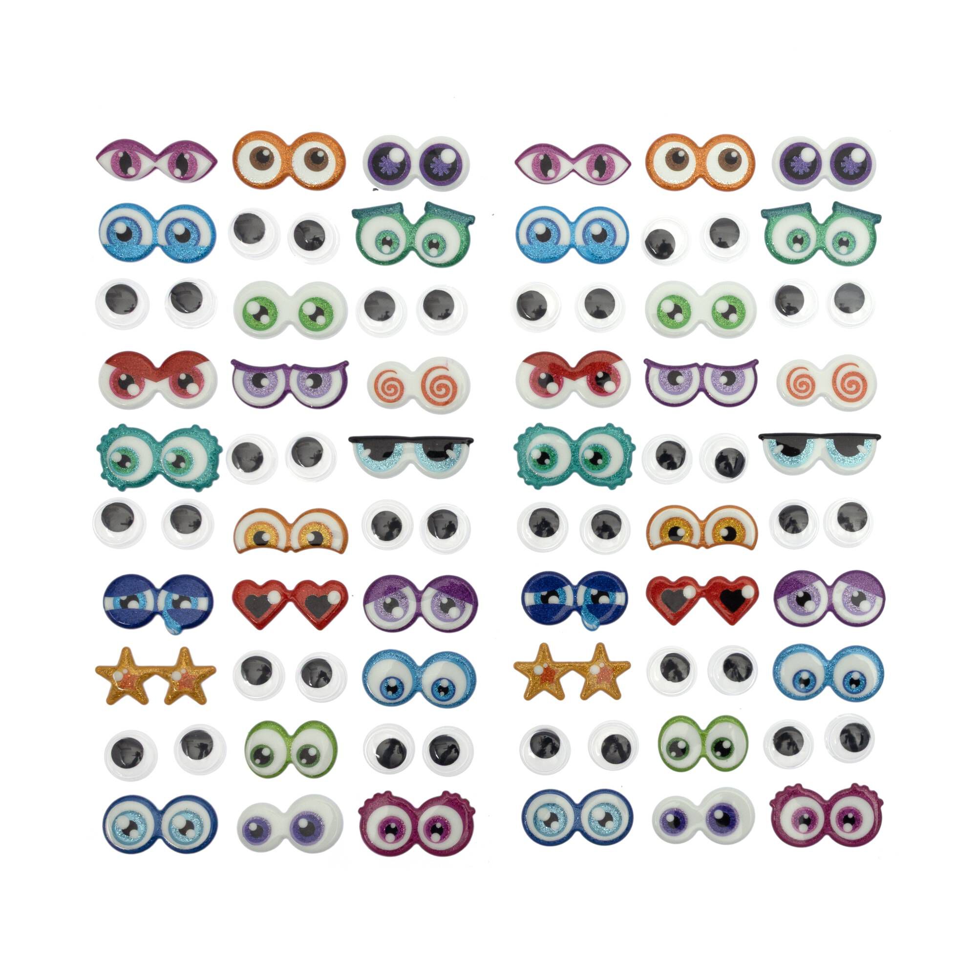 Coloured Craft Eye Puffy Stickers 60 Pairs | Hobbycraft