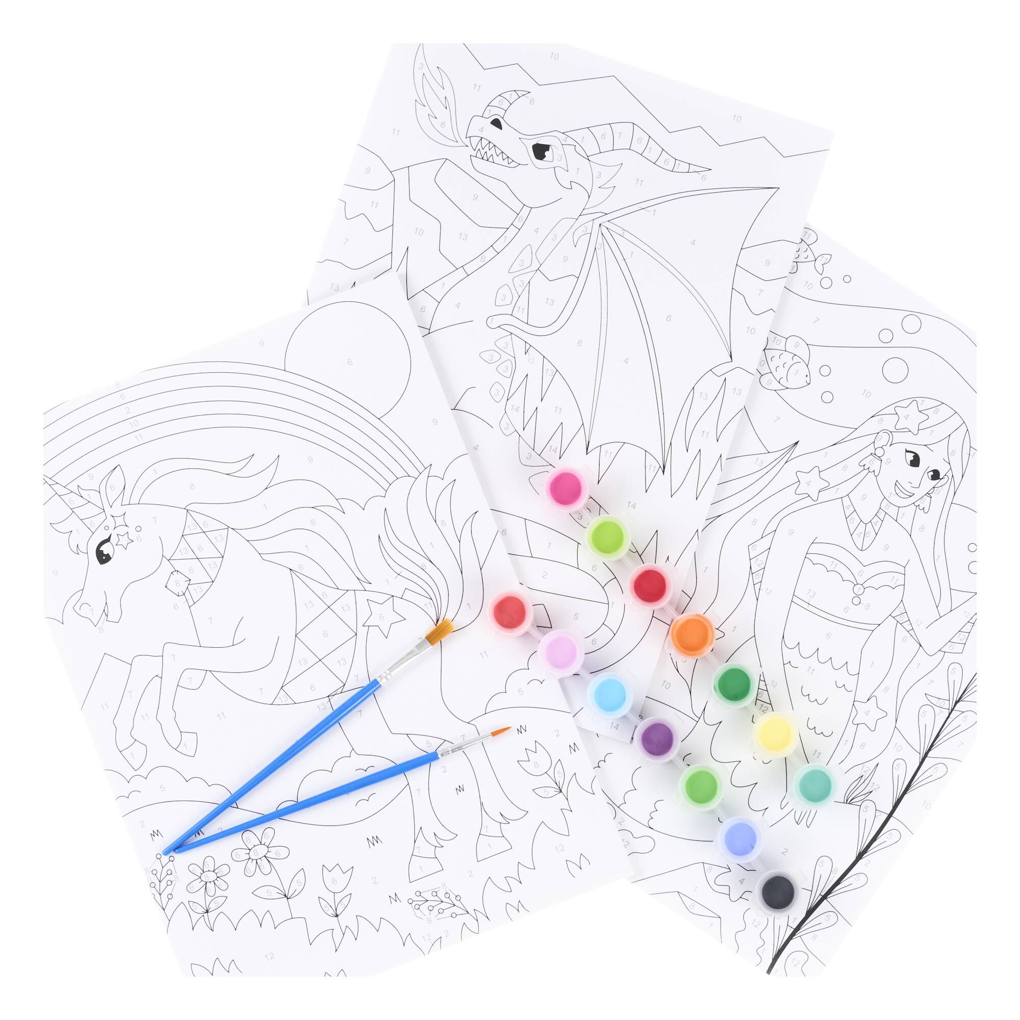 Mythical Creatures 3-in-1 Paint by Numbers | Hobbycraft